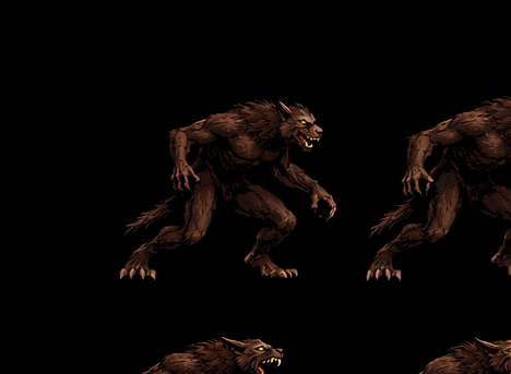 Brown and Black Werewolf Sprite Sheets by darknexusw