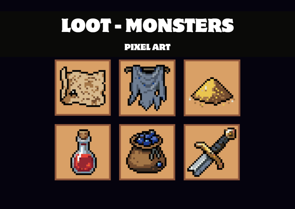 Monster Loot Icons Pixel Art by Pixel-Banner