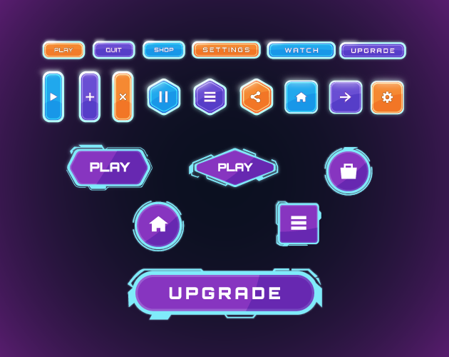 Futuristic Sci-Fi UI Pack - Icons , Buttons & Panels by Coffee Beans Studio