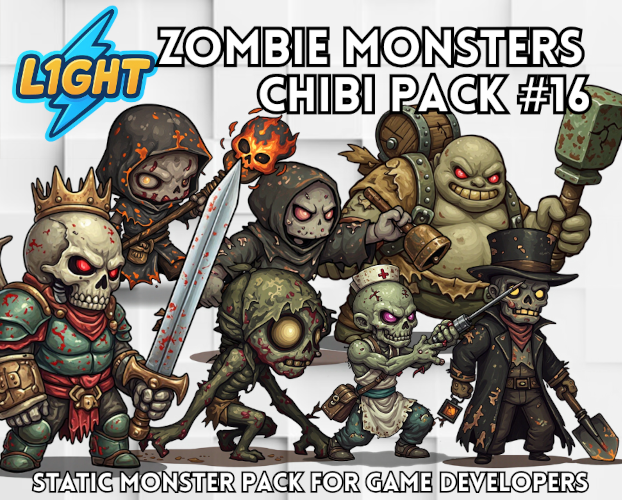Sideview Zombie Chibi Monster Pack! by L1ght