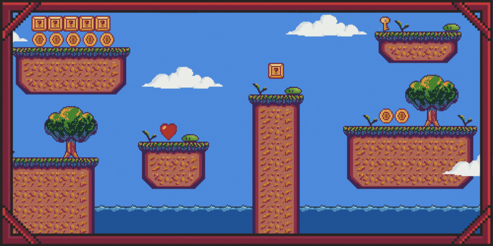 Free | Cartoon Platformer 16 x 16 Game Asset by cila by Cila