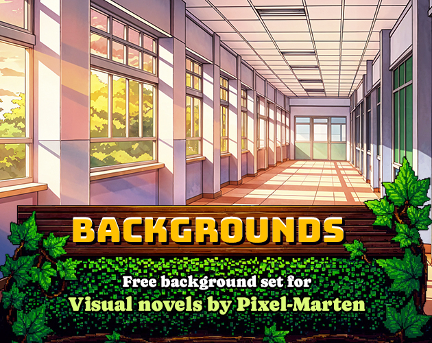 Backgrounds for visual novel by Pixel-Marten | School by Pixel Marten