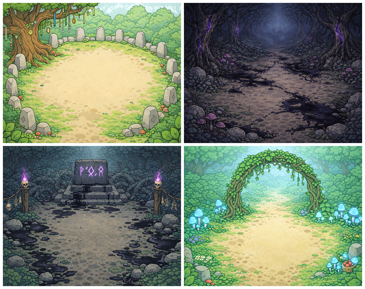 RPG/TTRPG Prototype kit pack: Emeraldwood Backgrounds Pack #1 by XYEzawr