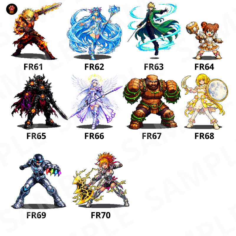 FR07 — 10 Free Pixel Monsters (PNG, S/M/L) by Pixel Material Studio