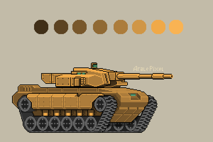 Tank Pixel Art Walking Animated Sprites by Aralepixel