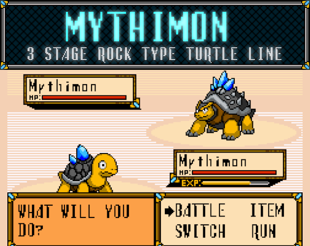 Mythimon - Battle Sprites 027, 028, 029 by Mythril Age