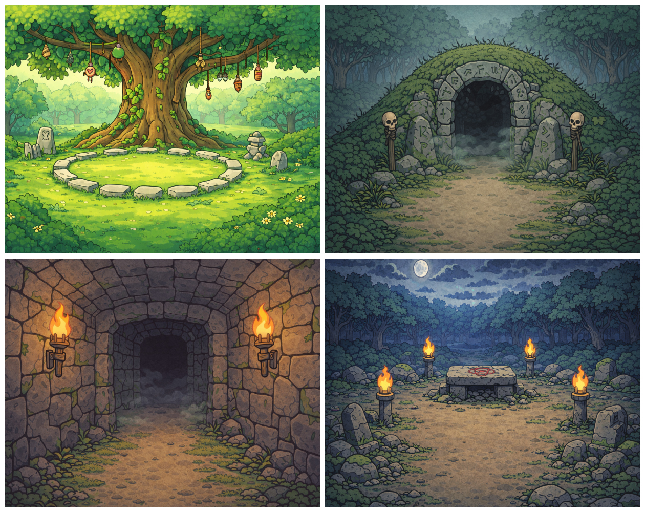 RPG/TTRPG Prototype kit pack: Emeraldwood Backgrounds Pack #2 by XYEzawr