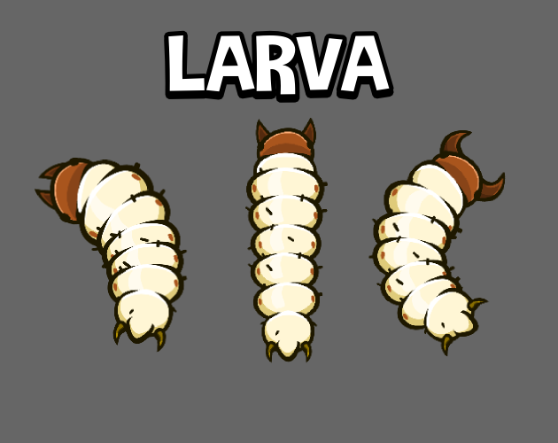 Animated insect larva game sprite by Robert Brooks ...