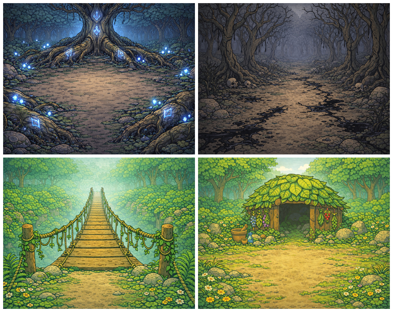 RPG/TTRPG Prototype kit pack: Emeraldwood Backgrounds Pack #3 by XYEzawr