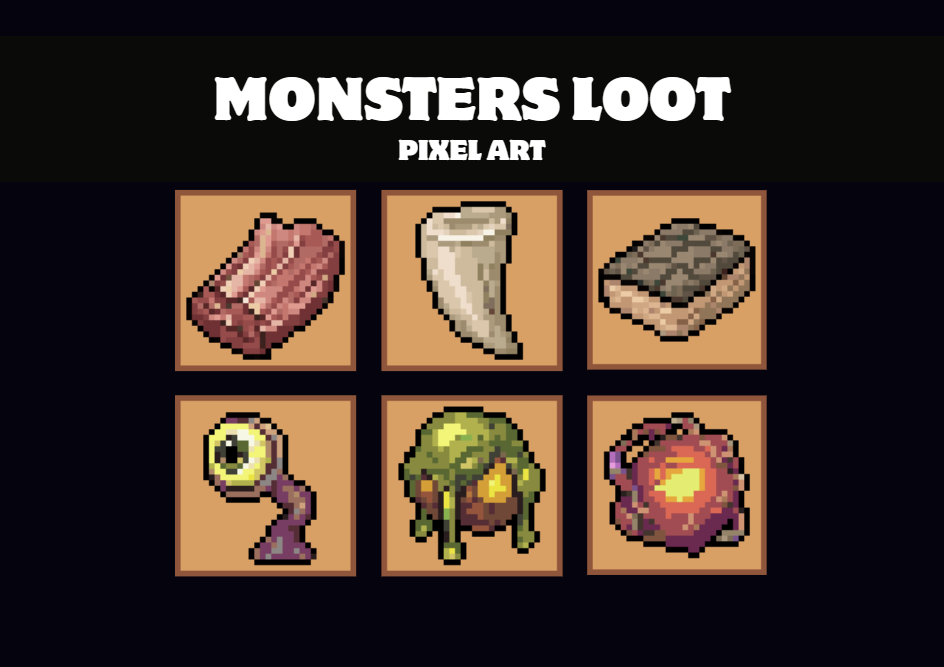 Survival Monsters and Mutants Icons Pixel Art by Pixel-Banner