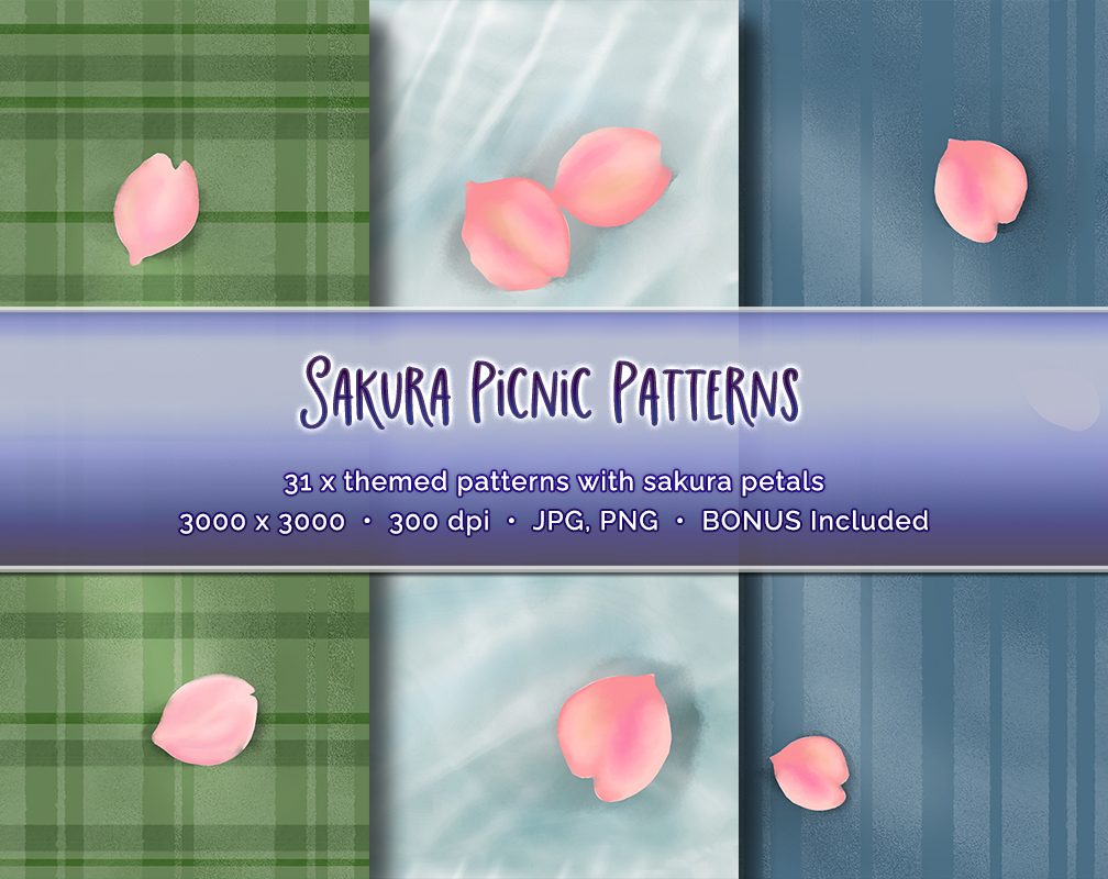 Sakura Picnic (Freebie!) - 31 x Seamless HD Textures by Evalynn