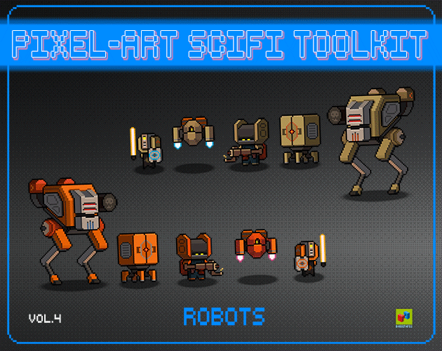 Pixel-Art SciFi Toolkit Vol.4: Robots by Barely_Games