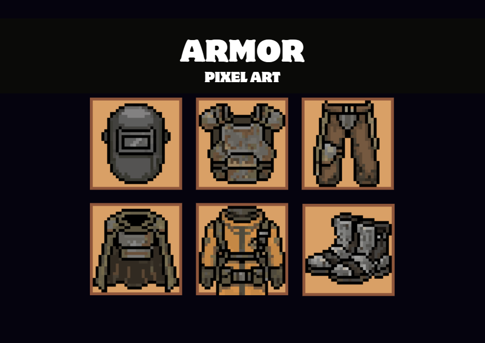 Survival Armor Icons Pixel Art by Pixel-Banner