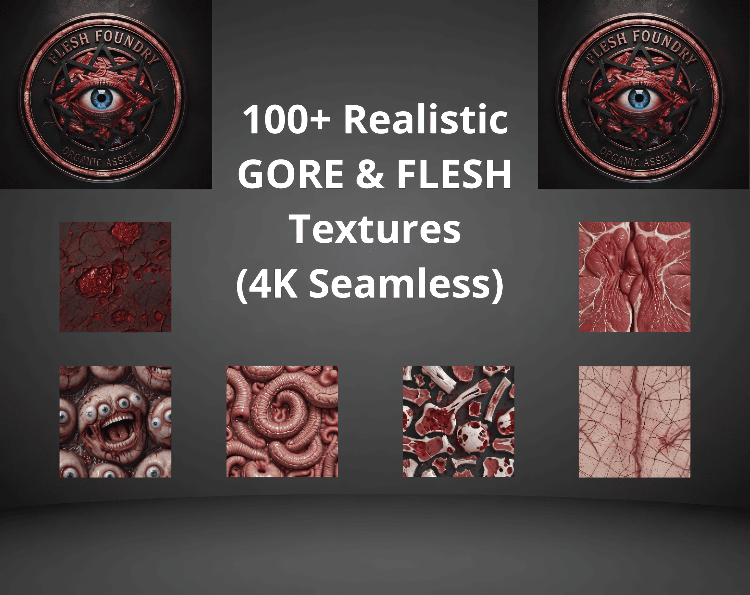 100+ Realistic GORE & FLESH Textures (4K Seamless) by Flesh Foundry