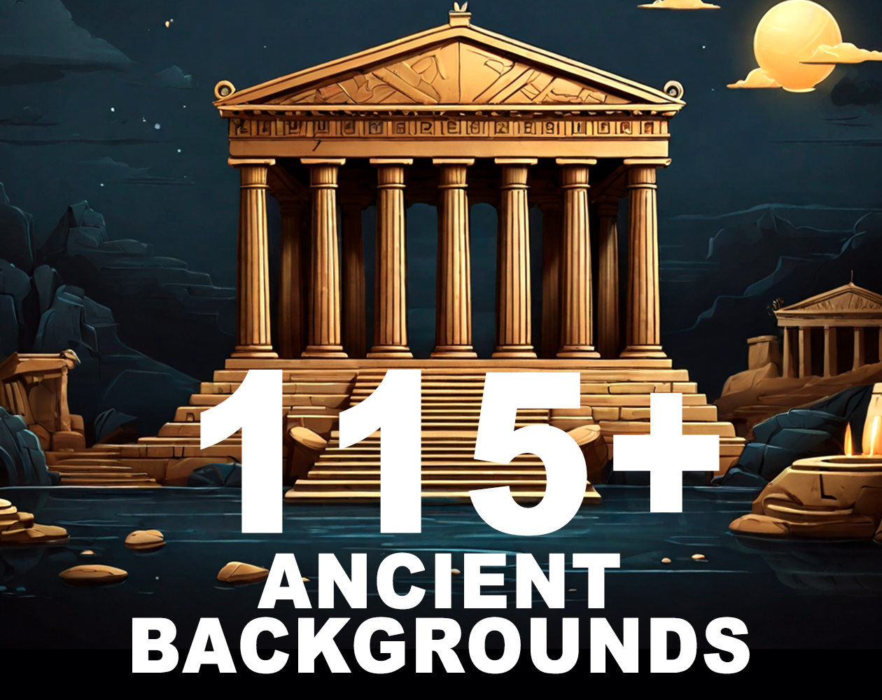 115+ ANCIENT BACKGROUNDS by PIXELHUNT