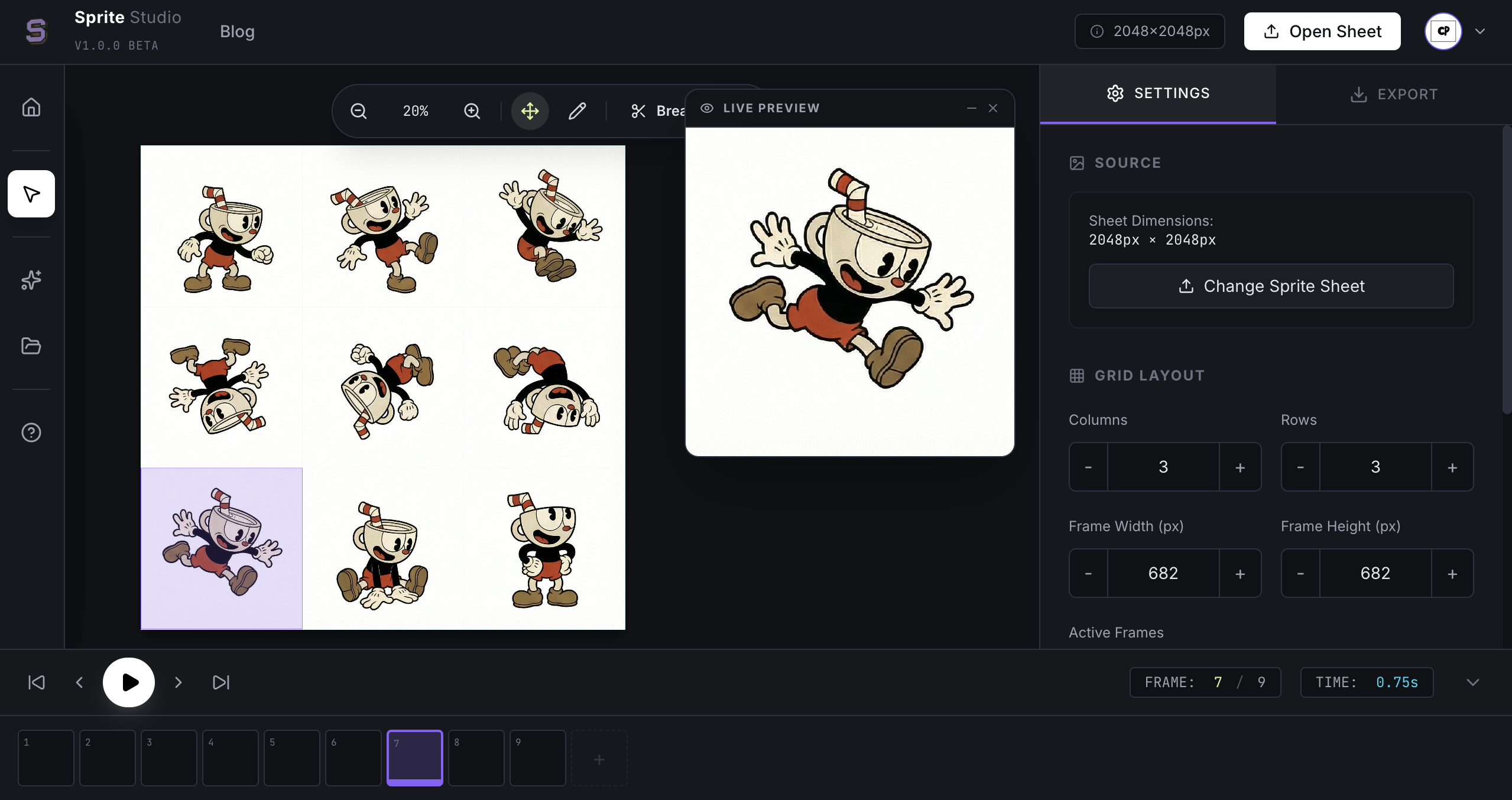 SpriteStudio – Fast sprite sheet prototyping for 2D games - itch.io