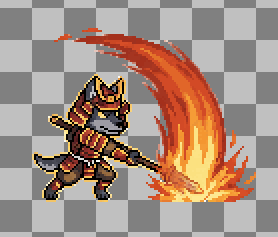 2D Character Sprite Sheet - Pixel Art Wolf Speer Enemy by GreatGamingLife