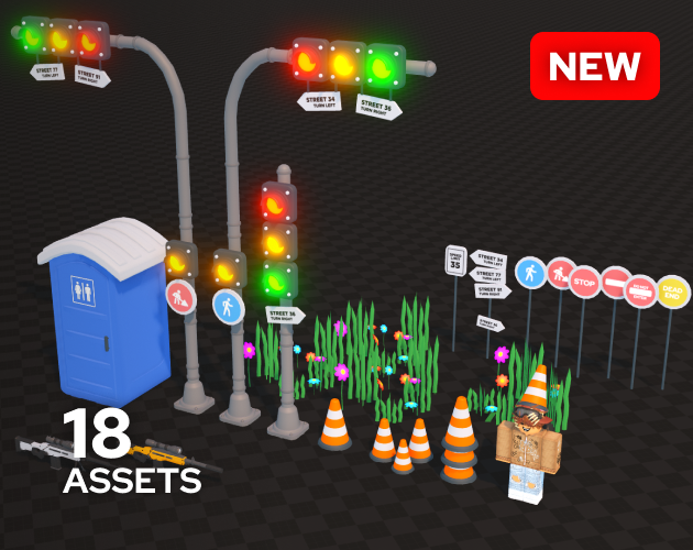 Small Roblox Asset Pack (18 City Assets) by Coble