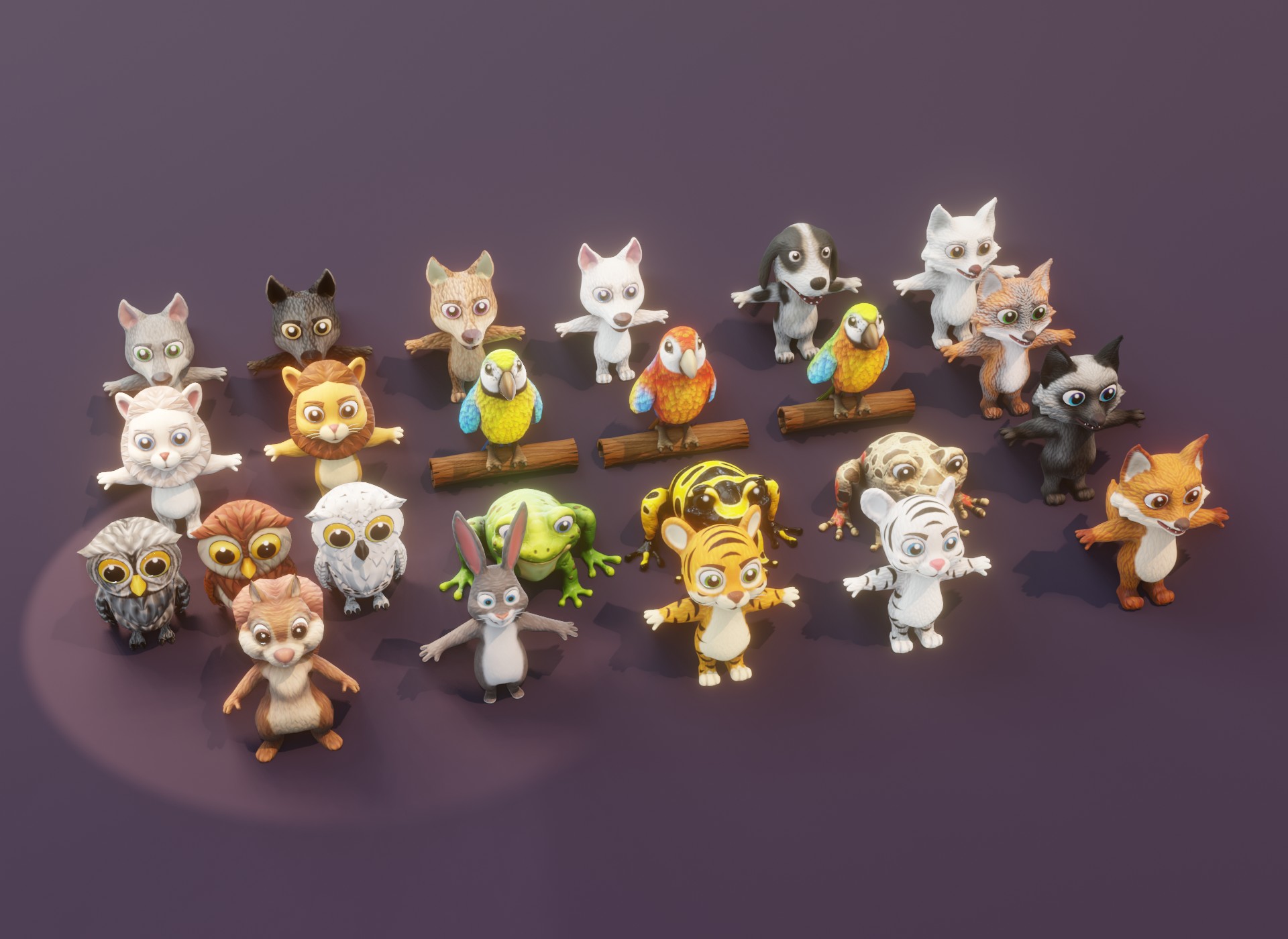 Animated Cartoon Animals Mega Pack by 3DDisco