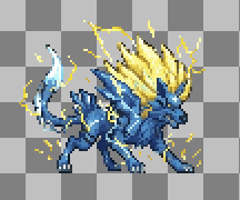 2D Character Sprite Sheet - Pixel Art Electro Wolf by GreatGamingLife