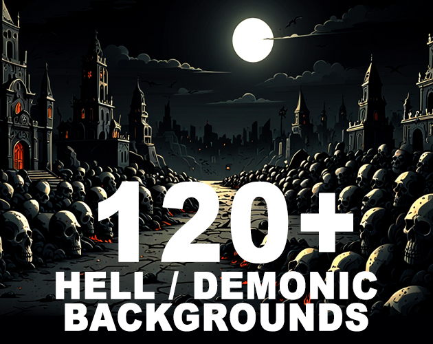 120+ HELL DEMONIC BACKGROUNDS by PIXELHUNT