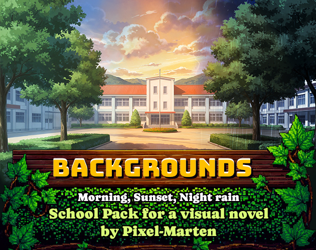 School Pack for a visual novel by Pixel-Marten by Pixel Marten