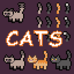 Modular Pixel Cats: Customizable Animated Sprite Pack by dyru