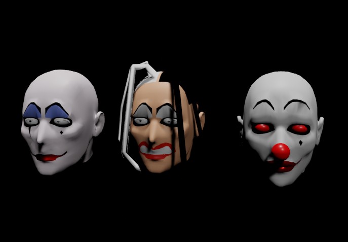 Spooky Retro Clown Heads – Stylized Horror 3D Asset Pack - itch.io