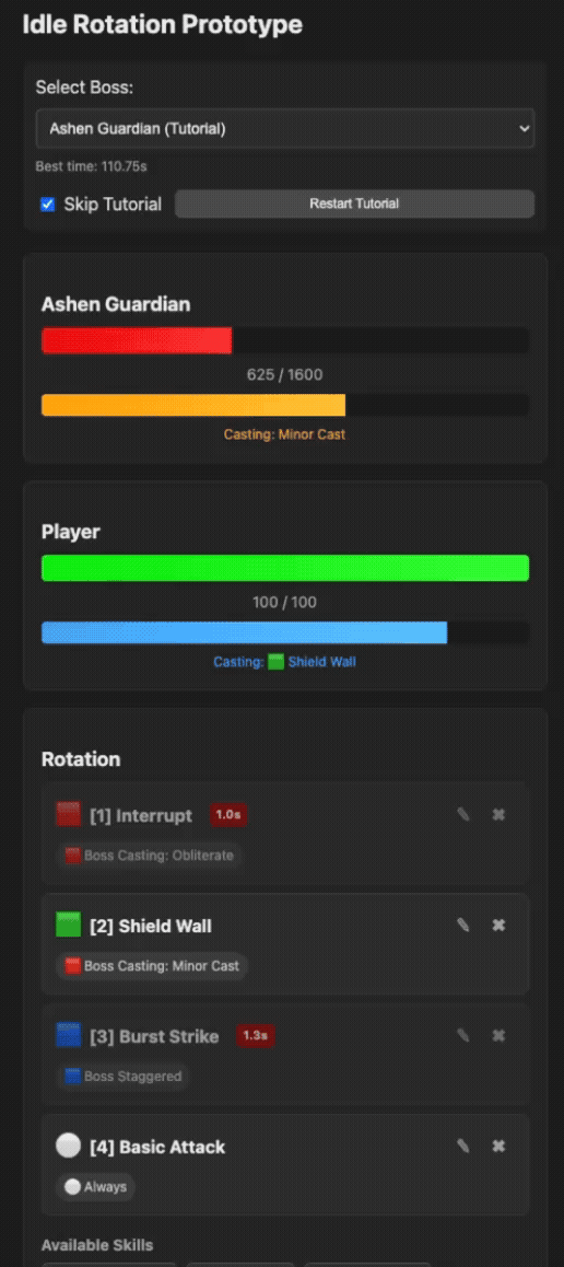Idle Boss Battles: Rotation-Driven Combat Prototype by MrFischy