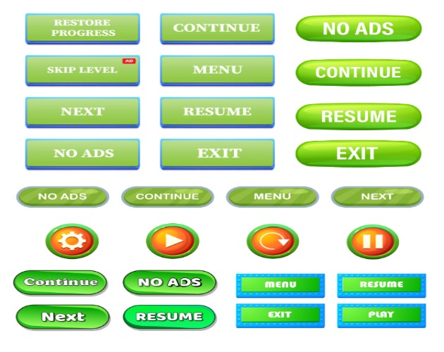 Casual Game UI Buttons Pack by AIRIDEV