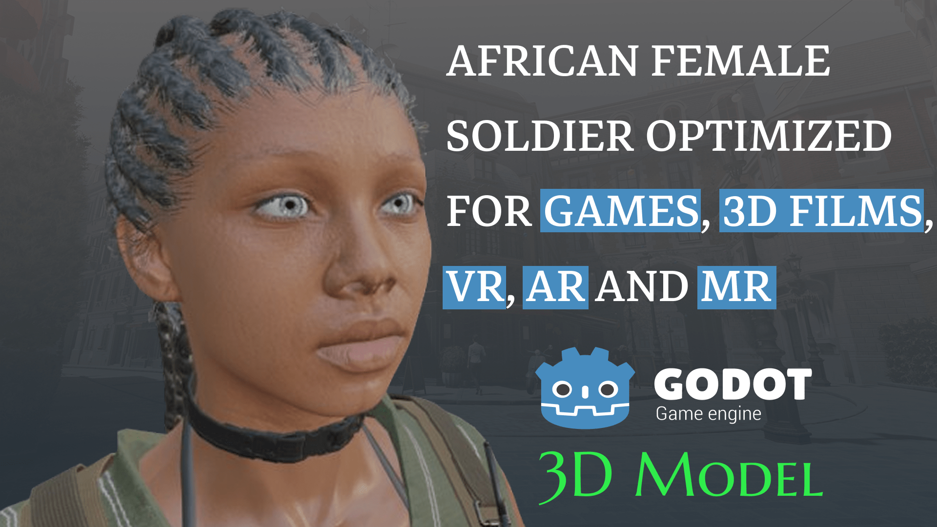 Realistic Military African Female Soldier For Godot by Console Art ...