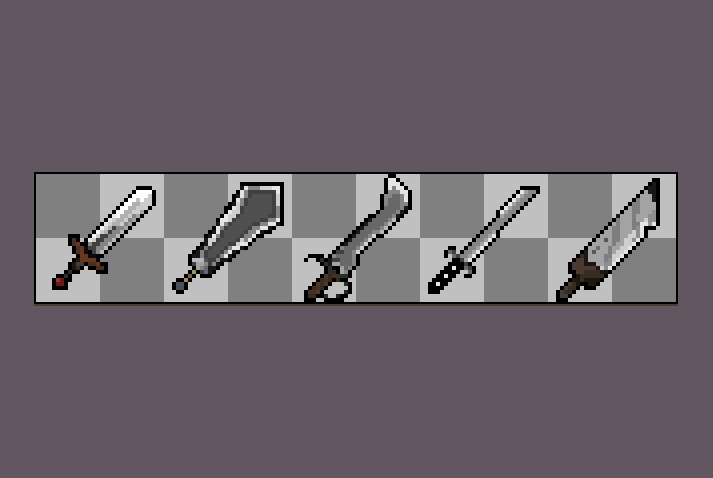 Pixel Sword Sprites — Bundle (32×32) by sytakadamiob
