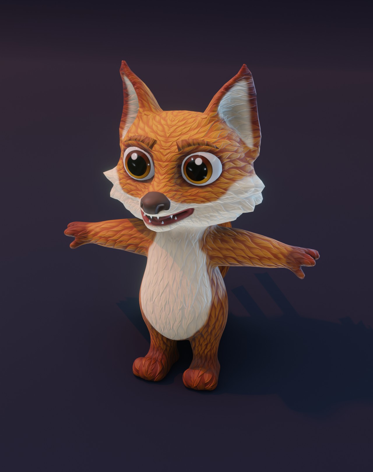 Cartoon Fox Animated 3D Model by 3DDisco