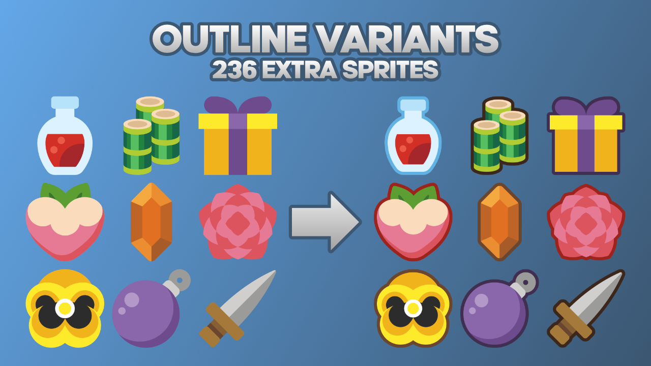 Outline variants added, doubling the number of sprites - Inventory ...