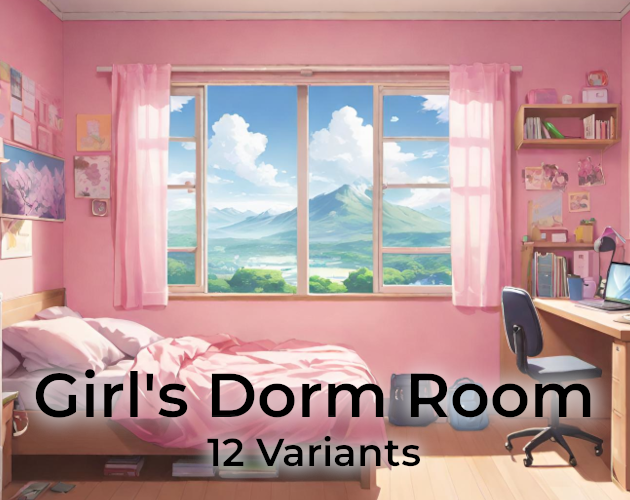 Free Background Art - College Girl's Dorm Room by WineChan
