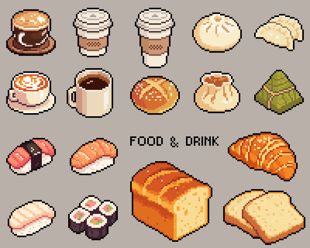 32x32 Food Pixel Art Pack by Esther by esther_11