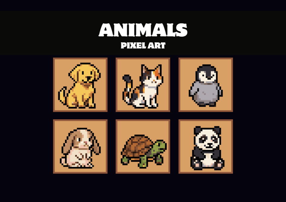 Cozy Animals Icons Pixel Art by Pixel-Banner