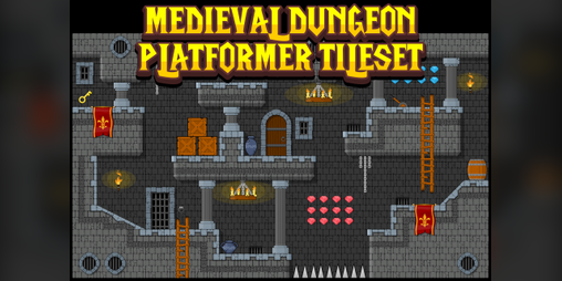 Medieval Dungeon Platformer Tileset by pzUH