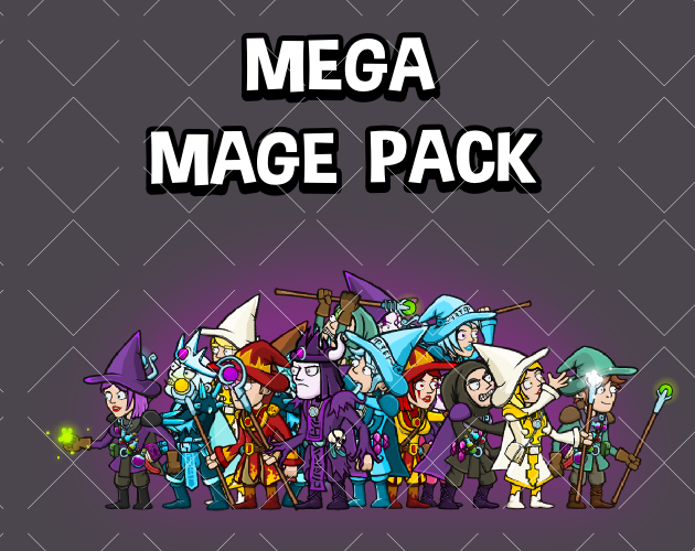 Mega mage pack by Robert Brooks - gamedeveloperstudio.com