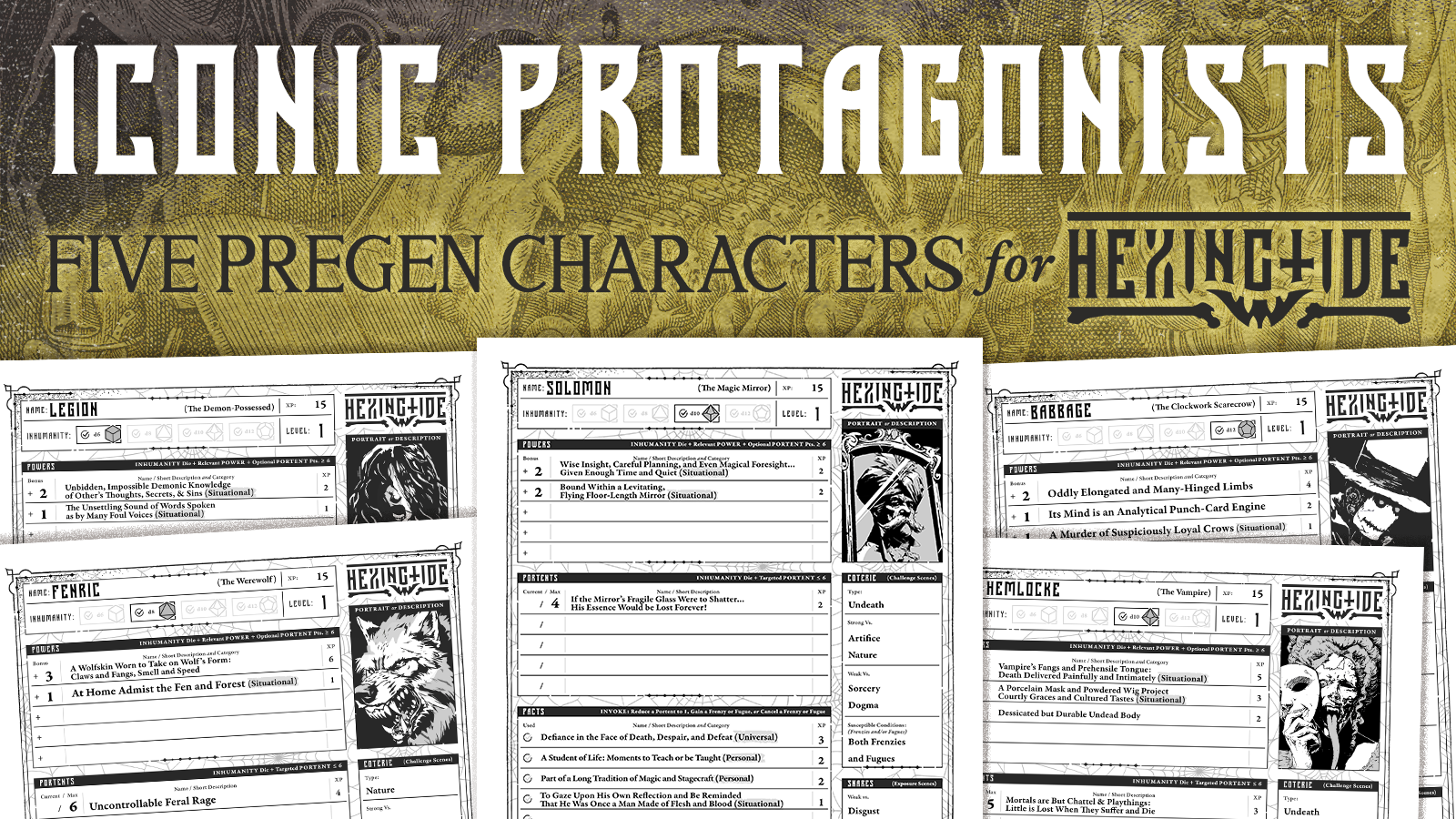 Hexingtide's "Iconic Protagonists" - Its Five Pregen Characters are Now ...