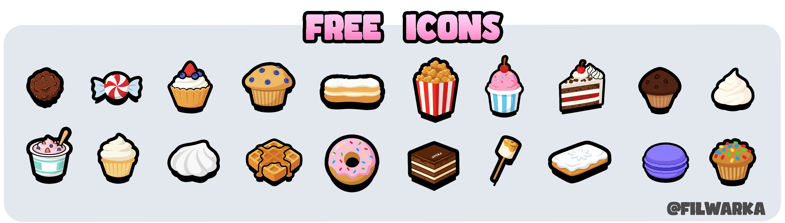 2D Sweets Roblox Icons by Filwarka