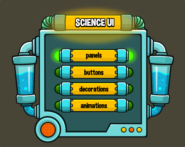 Science UI by Robert Brooks - gamedeveloperstudio.com