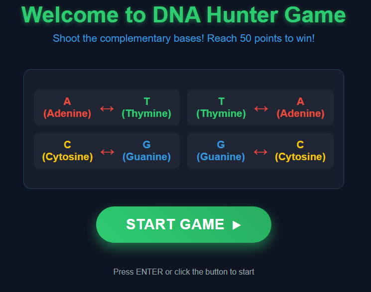 Learn DNA Base Pairing with DNA Hunter! - Release Announcements - itch.io