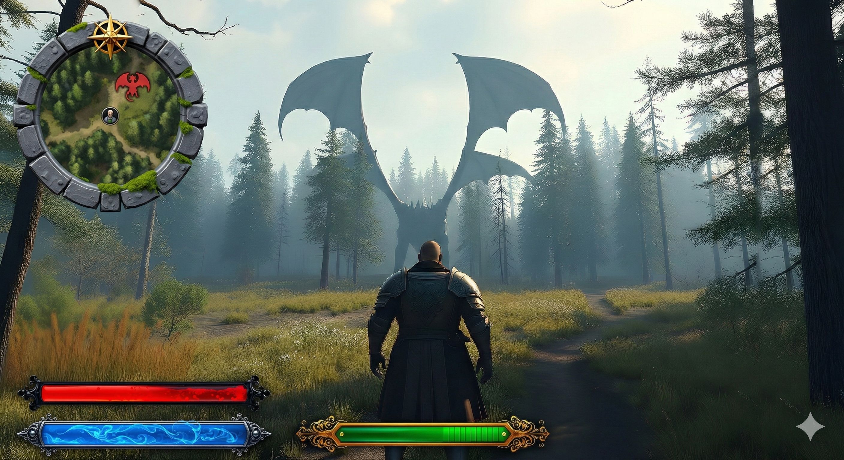+180 Medieval Fantasy RPG UI Kit - Gothic & Gold [4K] by Vill8tion