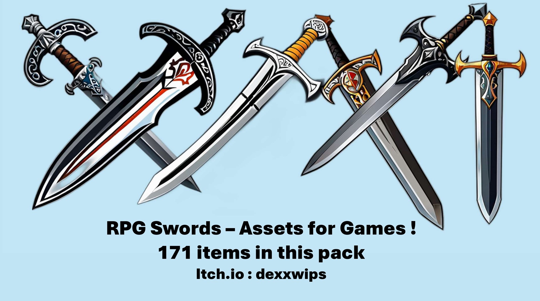 RPG swords assets for games by dexxwips
