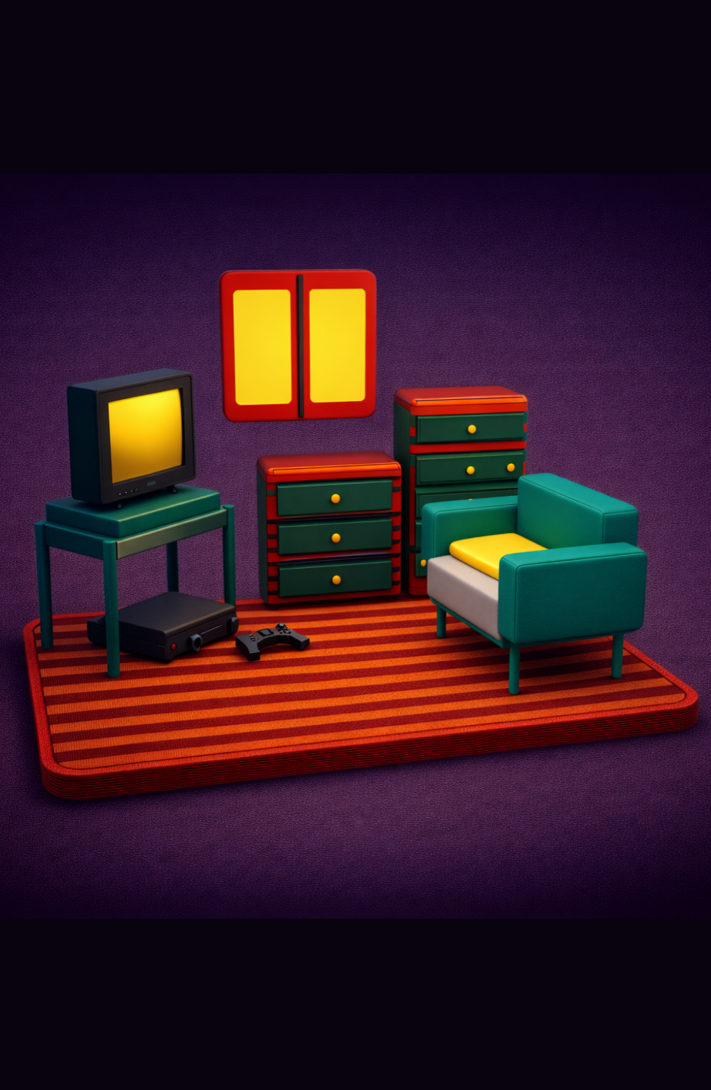 Low-Poly Gaming Room Scene | Stylized Interior Asset Pack by Fonzart