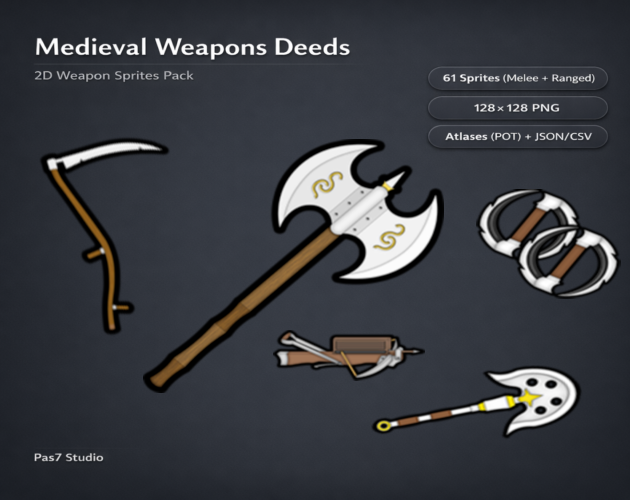 Launch: Medieval Weapons Deeds v1.0.0 (61 sprites + atlases) - Medieval ...