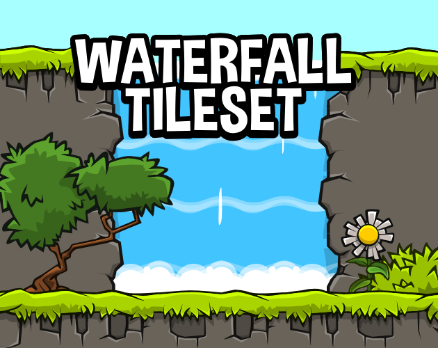 Waterfall tileset by Robert Brooks - gamedeveloperstudio.com