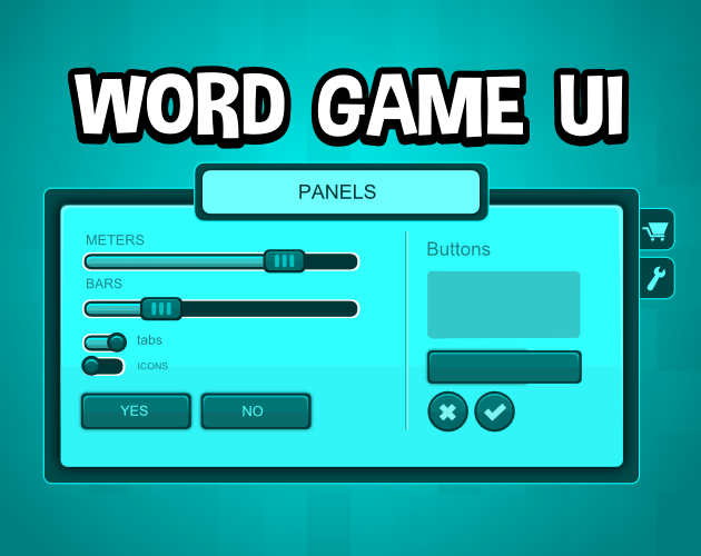 Word game UI by Robert Brooks - gamedeveloperstudio.com