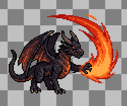 2D Character Sprite Sheet - Pixel Art Dragon of Chaos by GreatGamingLife